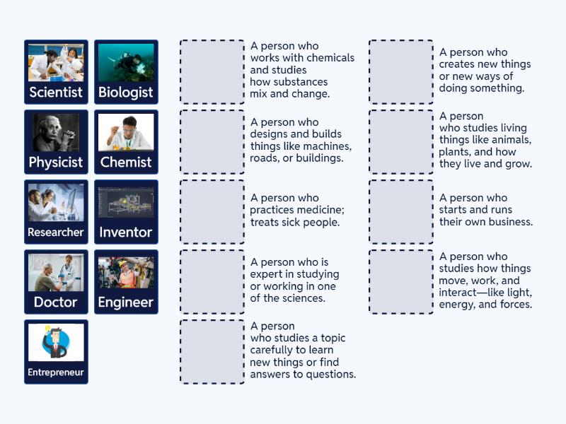 Jobs in science - Match up