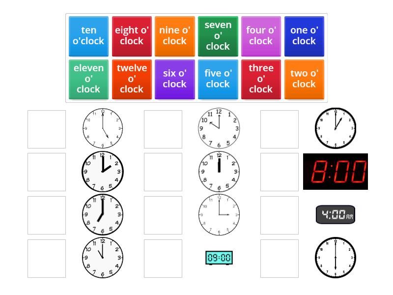 telling time - Match up