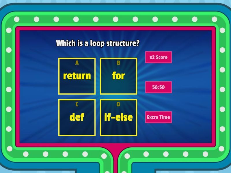 Control Structures and Functions in Python - Quiz télévisé