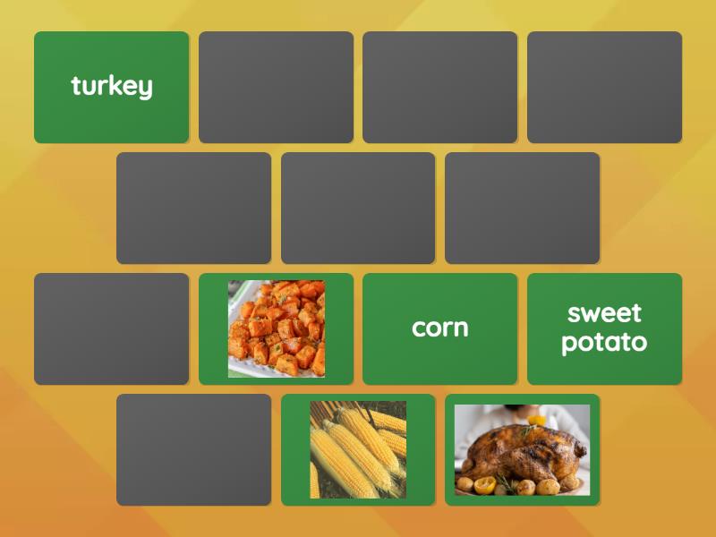 Thanksgiving day food - Matching pairs