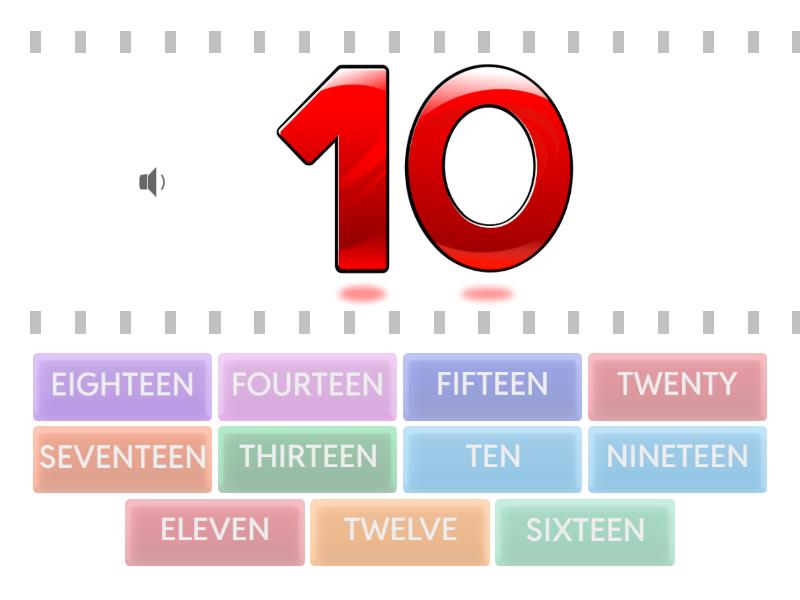 NUMBERS 10 - 20 - Find the match