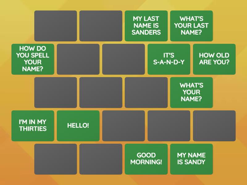 INTRODUCING YOURSELF - Matching pairs