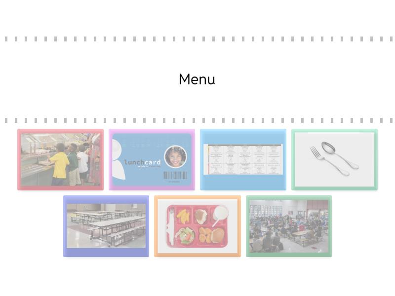School lunch vocabulary - Encontre a combinação