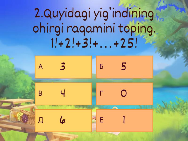 ALGEBRA 9- SINF - Quiz