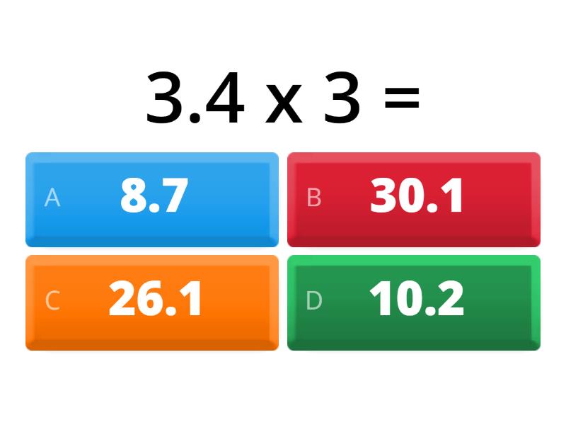 Multiplying Decimals exit ticket - Quiz