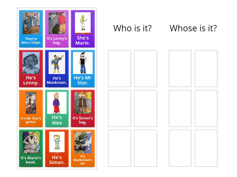 KB2 Who is it? or Whose is it? - Group sort