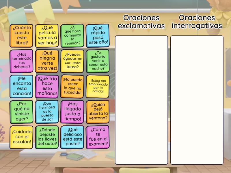 Agrupa las oraciones interrogativas y las exclamativas - Group sort