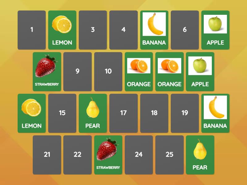 FRUITS MEMORY GAME - Matching pairs