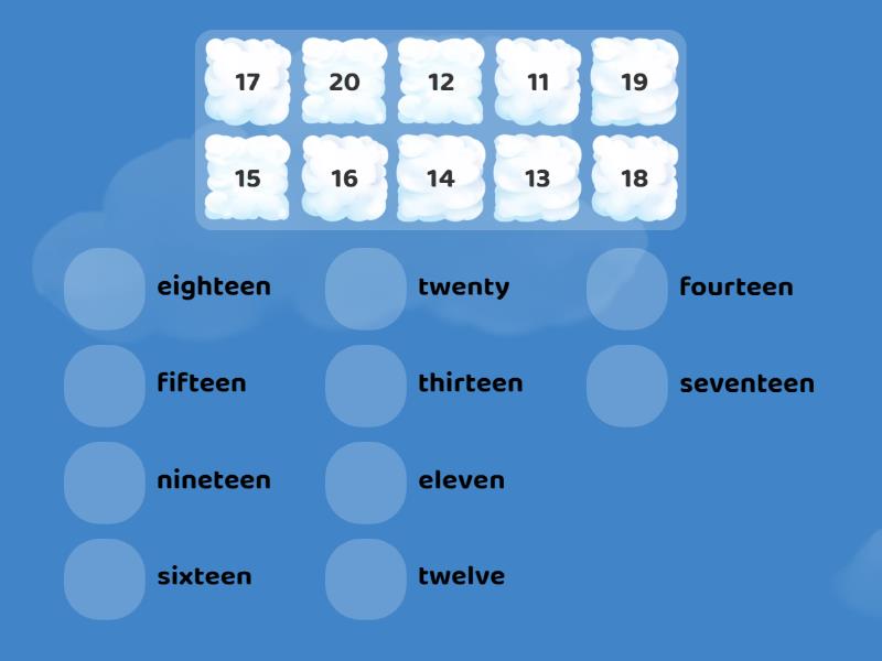 Numbers 11-20 - Match up