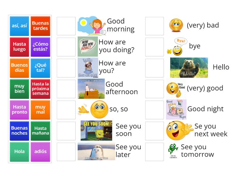 Saludos y despedidas - Match up