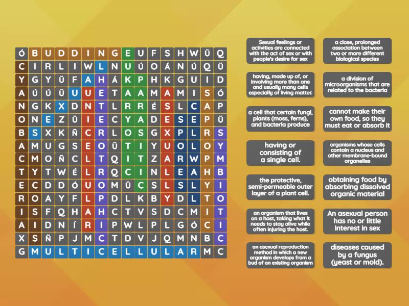 SOPA DE LETRAS FUNGI KINGDOM - Wordsearch