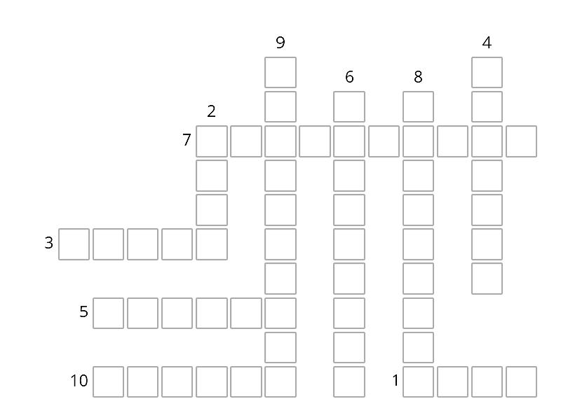 Crucigrama de los números 11-20 - Crossword