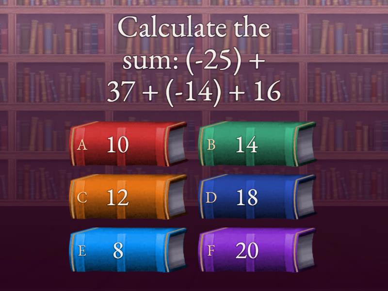 Integers Class 6 - Quiz