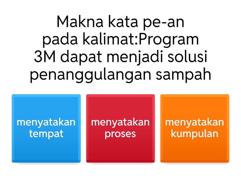 Imbuhan Pe -an dan makna - Kuis