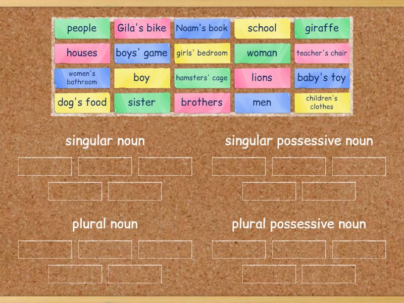 possessive nouns - sorting game - Group sort