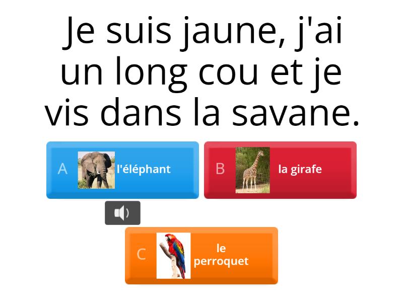 Qui suis-je? (les animaux) - Quiz
