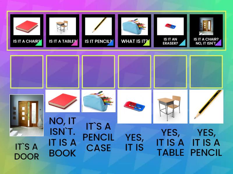 1st Form - MATCH (SCHOOL OBJECTS) - Match up