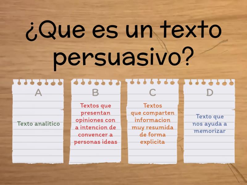 Textos persuasivos - Quiz