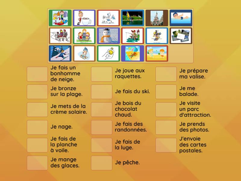Qu'est-ce que tu fais pendant tes vacances ? - Apparier