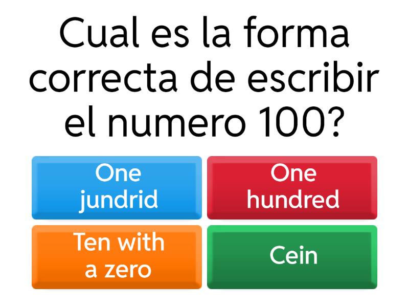 Numeros 1-999 - Quiz