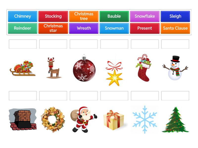 Christmas vocabulary - Match up
