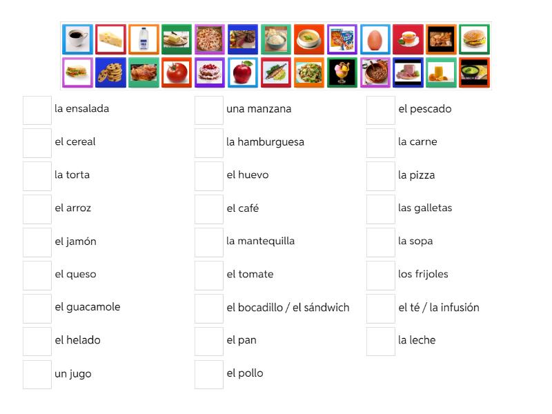 La comida - Match up