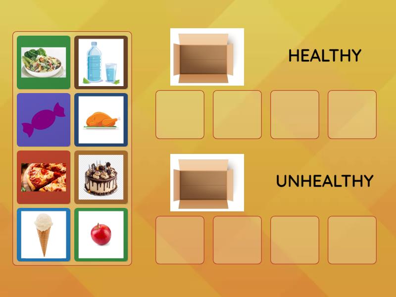 ﻿Sort the Food!" – Healthy vs. Unhealthy - Ordenar por grupo