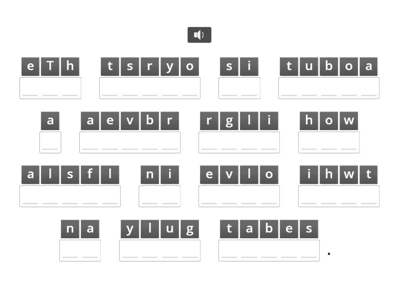 Practice 2 - Dictation 6: Book 6A Unit 6 Reading is fun - Anagram