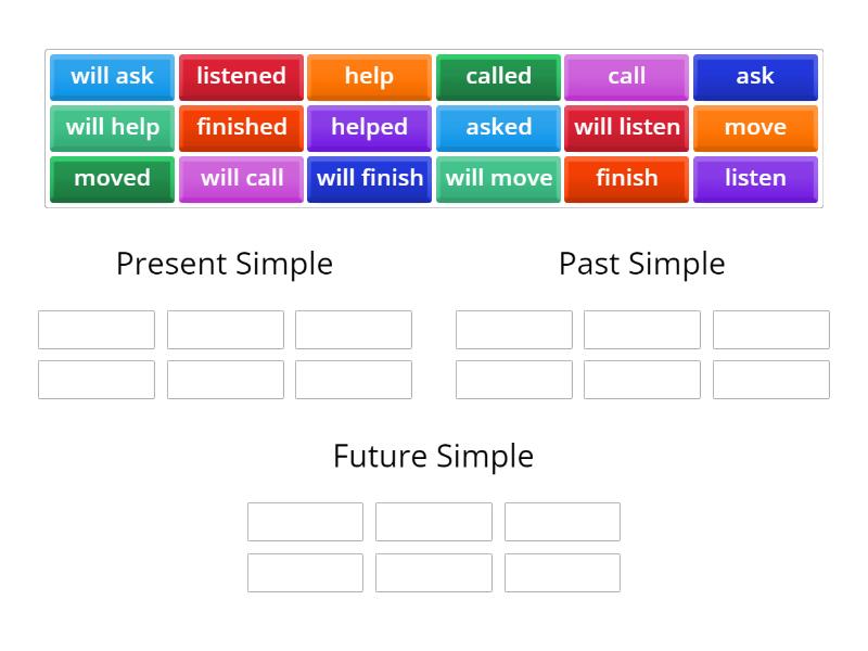 Regular Verb Tense Sort - Group sort