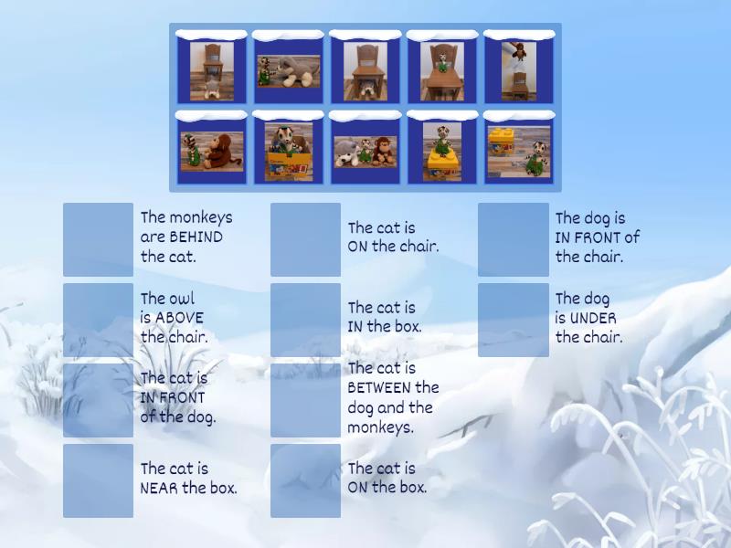 Prepositions of Place and Toys - Match up