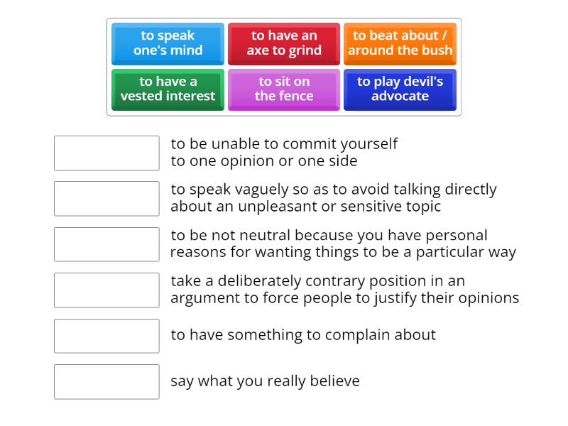 Opinion Idioms - Match up