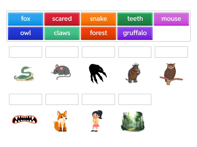 T3W1L2 Gruffalo key words - Match up