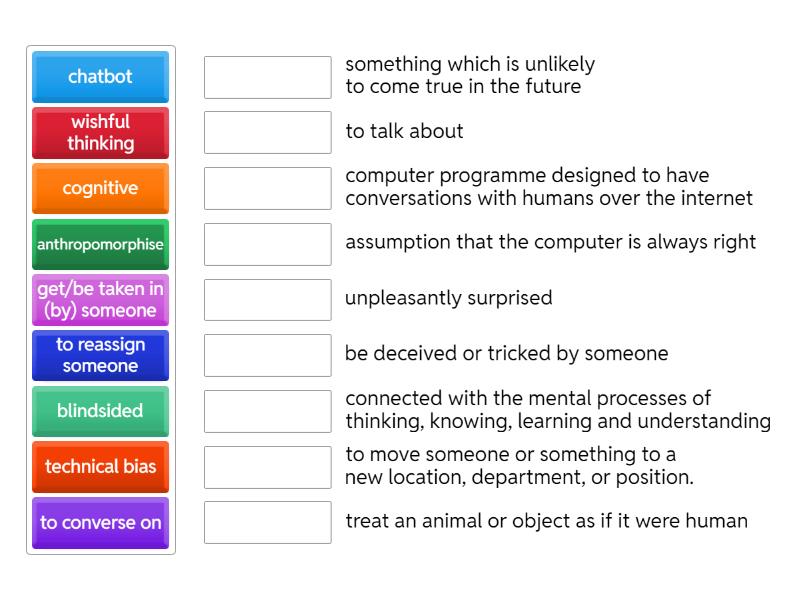 Artificial Intelligence - Vocabulary C1 - Une las parejas
