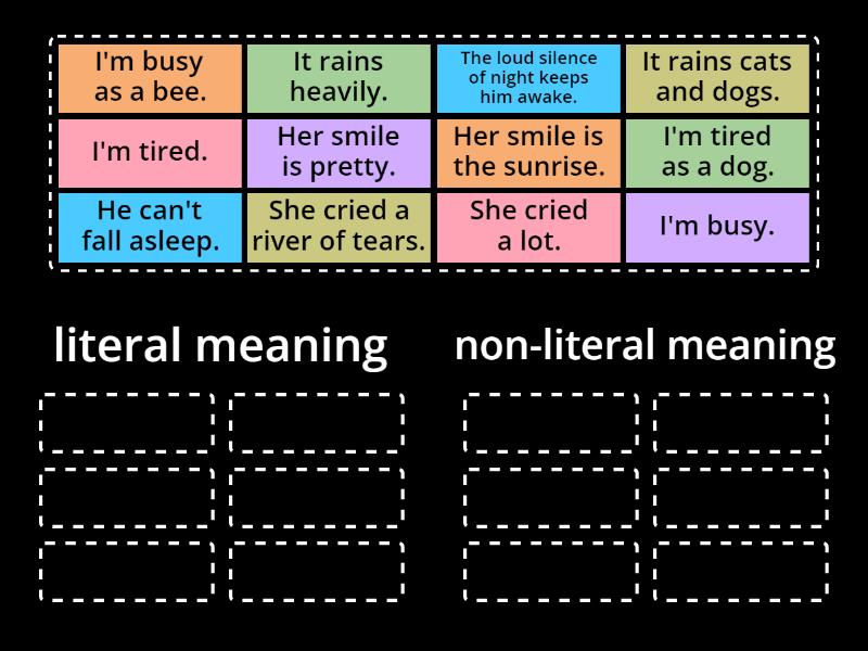 literal vs. non-literal - Group sort