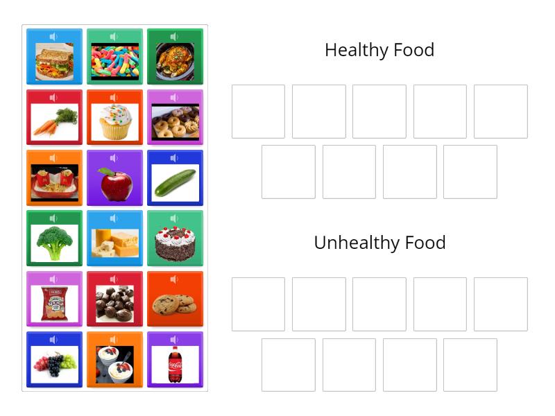 Healthy and Unhealthy Foods - Group sort