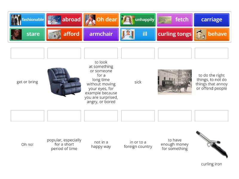 Little Women Chapters 3&4 Vocabulary - Match up