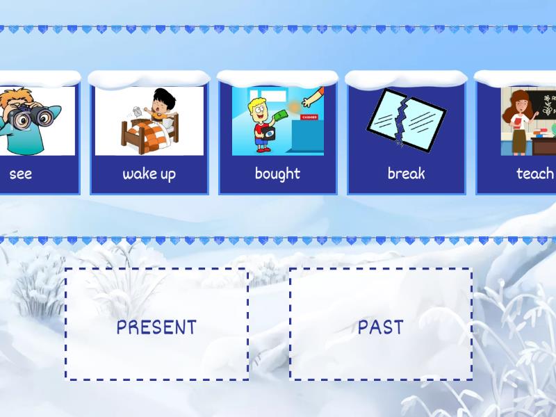 V1 present / V2 past -- choose - Speed sorting