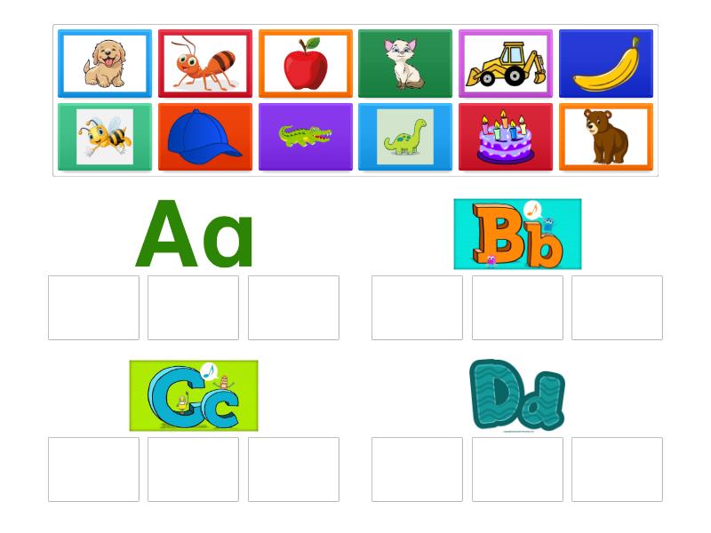 ABCD beginning sound review - Group sort
