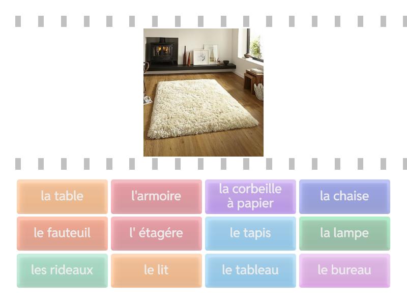 Les meubles et les objets de la chambre - Find the match
