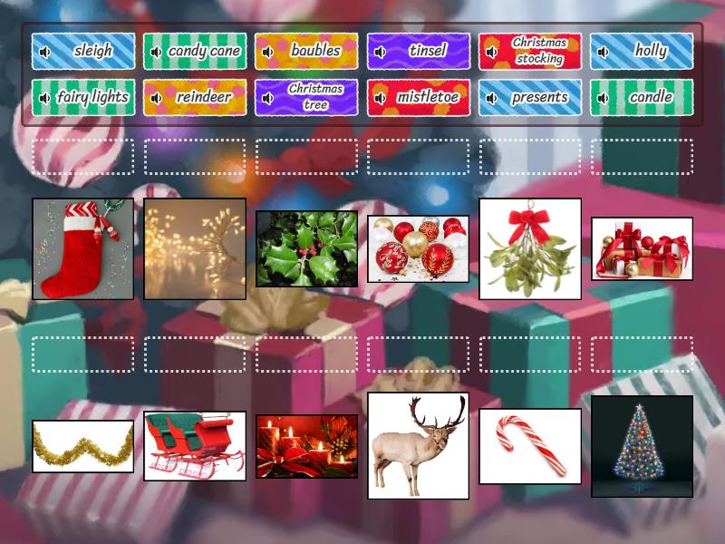 Christmas vocabulary game - Match up