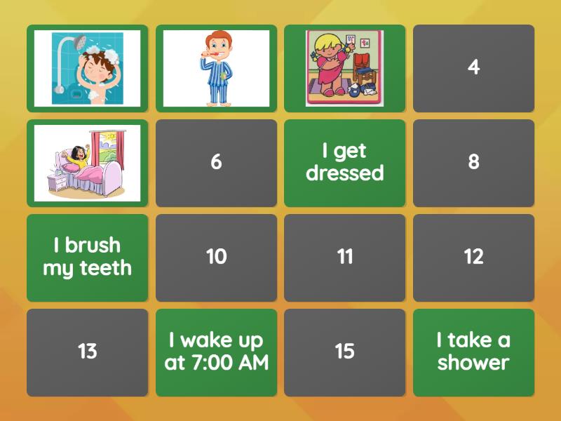 Daily Routine - Matching pairs