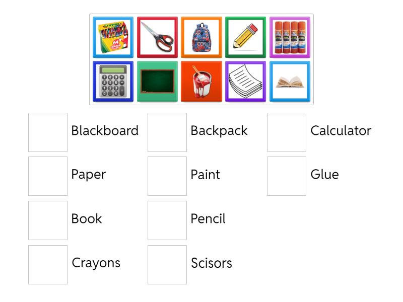 Matching Classroom Objects - Match up