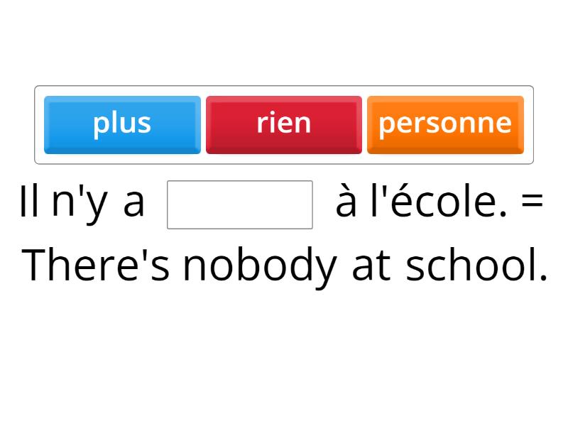 Negation - French - Complete the sentence