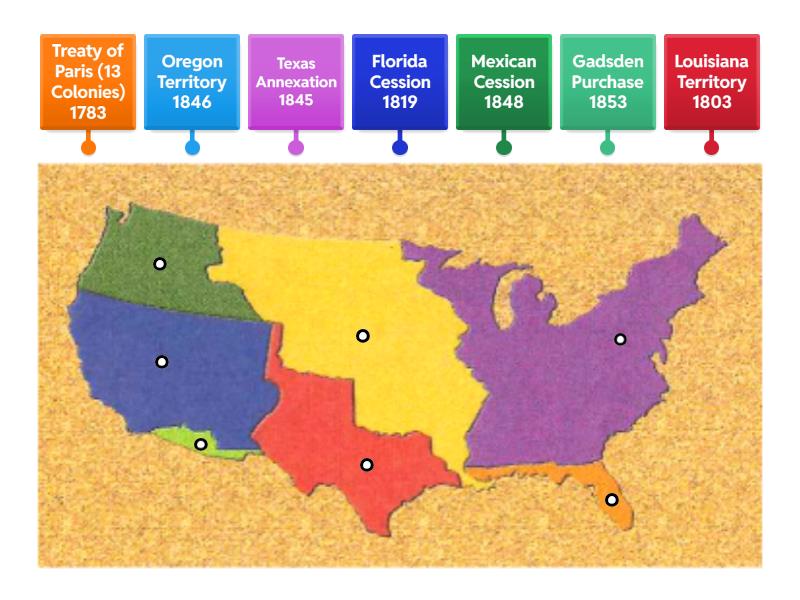 Manifest Destiny Labeling Map - Labelled diagram