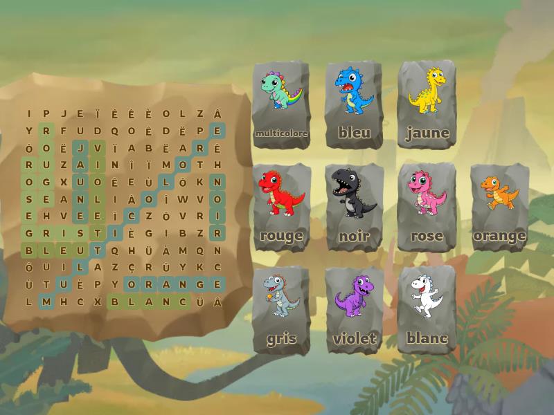 Je peux compter - les dinosaures - Wordsearch