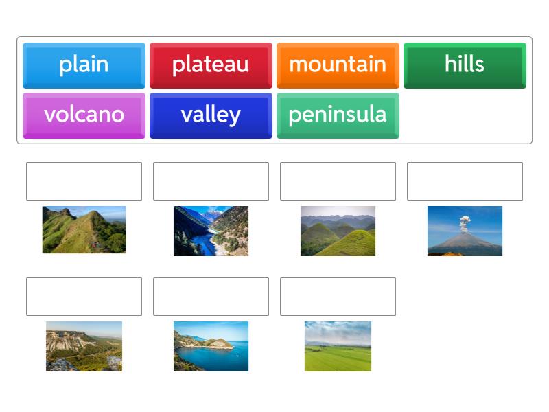 ACTIVITY LANDFORMS - Match up