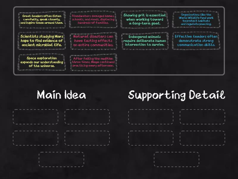 Main Idea or Supporting Detail? - Group sort