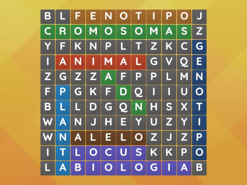 sopa de letras de biologia - Wordsearch