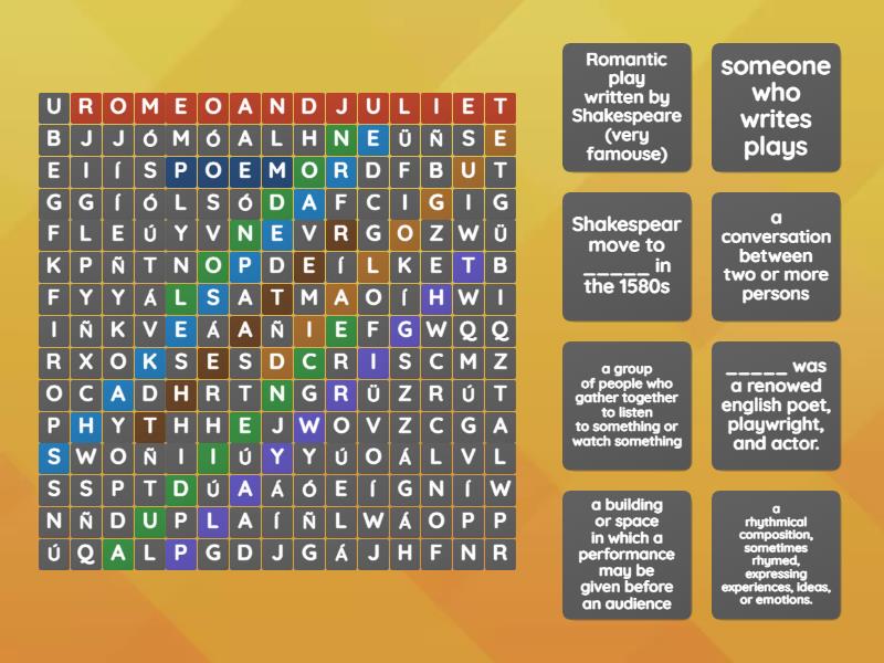 Shakespeare - Wordsearch