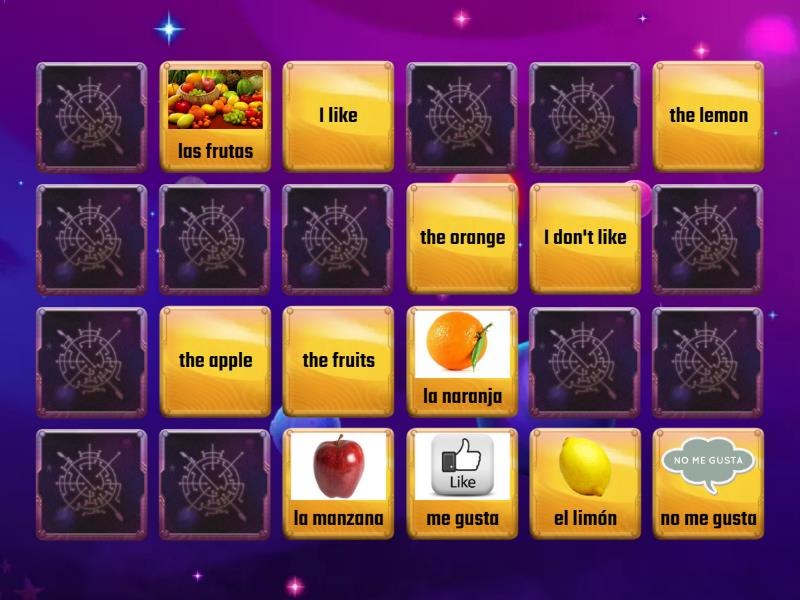 Las Frutas (Grade 2) - Matching pairs